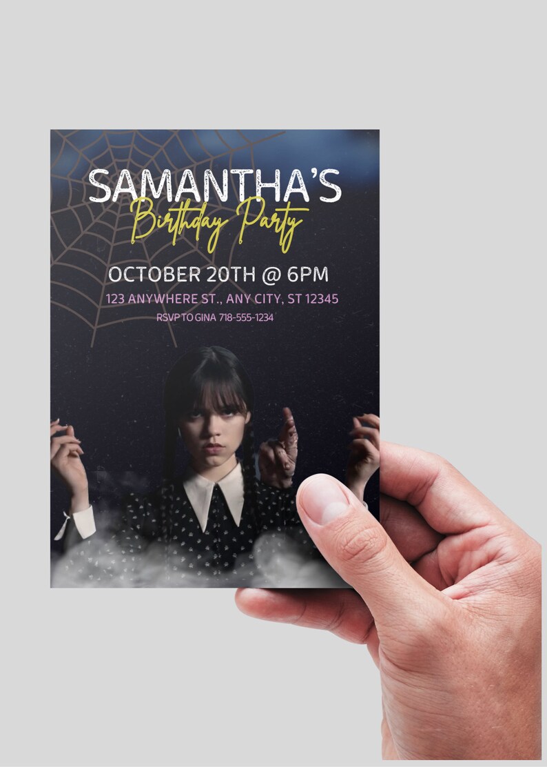 Wednesday Addams Digital Party Invites - Etsy
