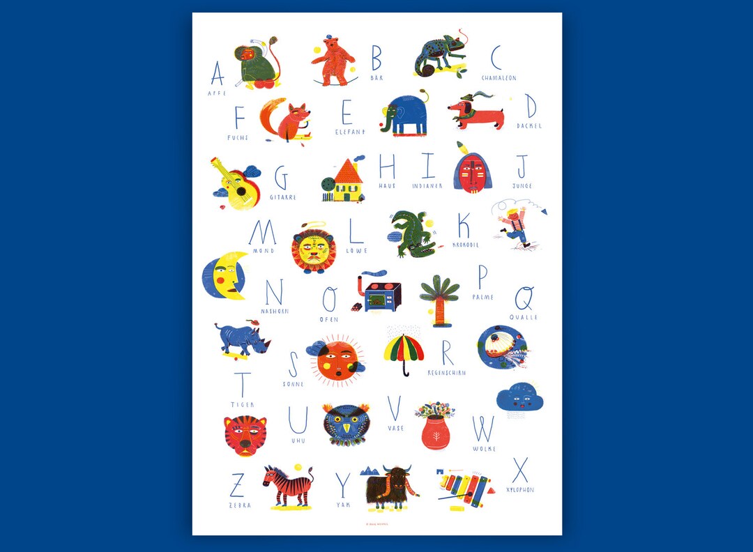 ABC Learning Poster de, Montessori Education Poster, Print, Alphabet ...