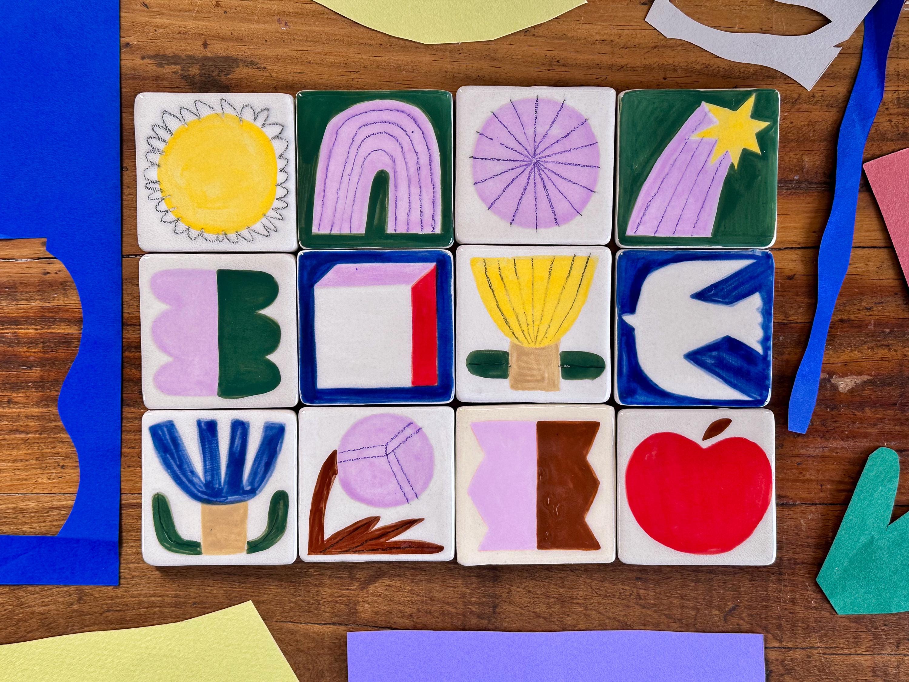 Jardin Mini – Mini Ceramic Tiles, Hand-painted, Decoration, Decorative ...