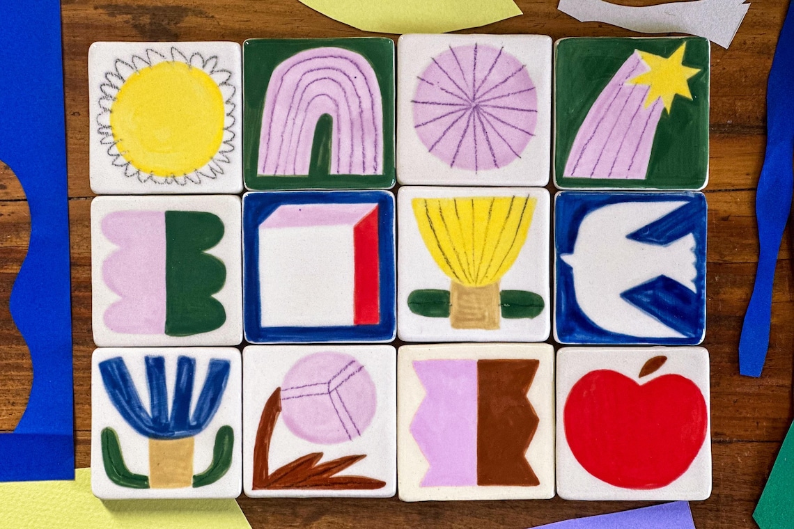 Jardin Mini – Mini Ceramic Tiles, Hand-painted, Decoration, Decorative ...