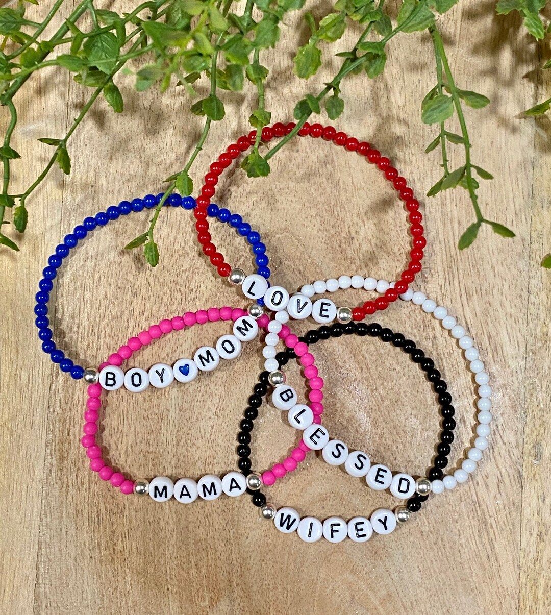 Personalized Beaded Bracelets Name Word Bracelets Beaded Jewelry ...