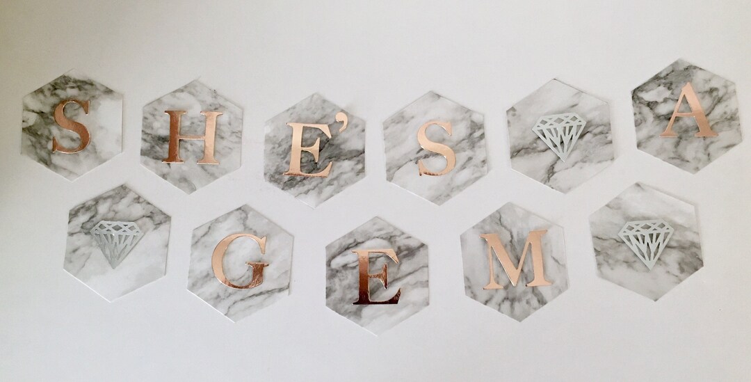 Marble Banner Sign Modern Wedding Decor Rose Gold Foil Letters in ...