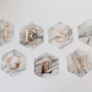 Marble Banner Sign Modern Wedding Decor Rose Gold Foil Letters in ...