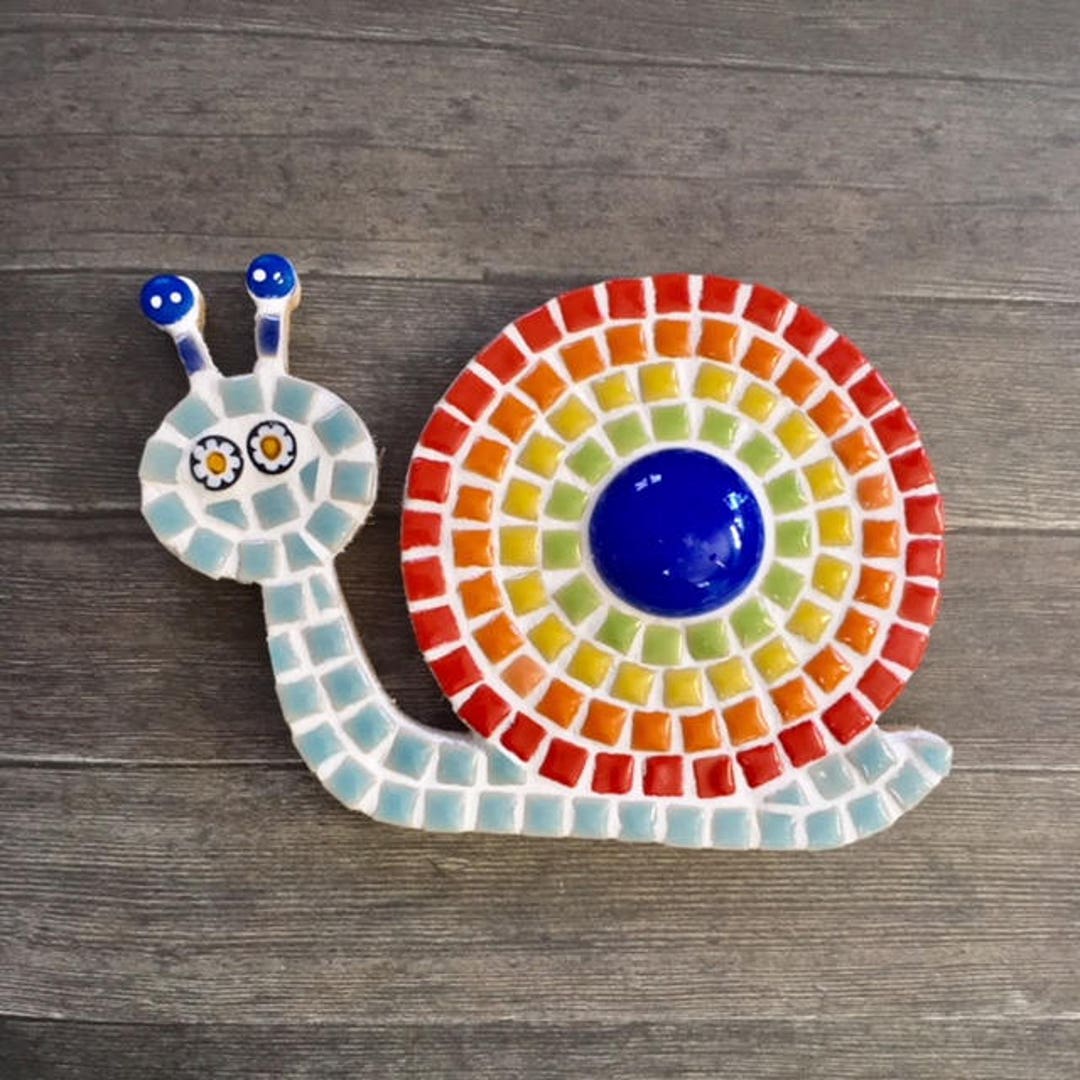 FREE POSTAGE - Cute Rainbow Snail DIY Beginners Mosaic Kit for Adults ...