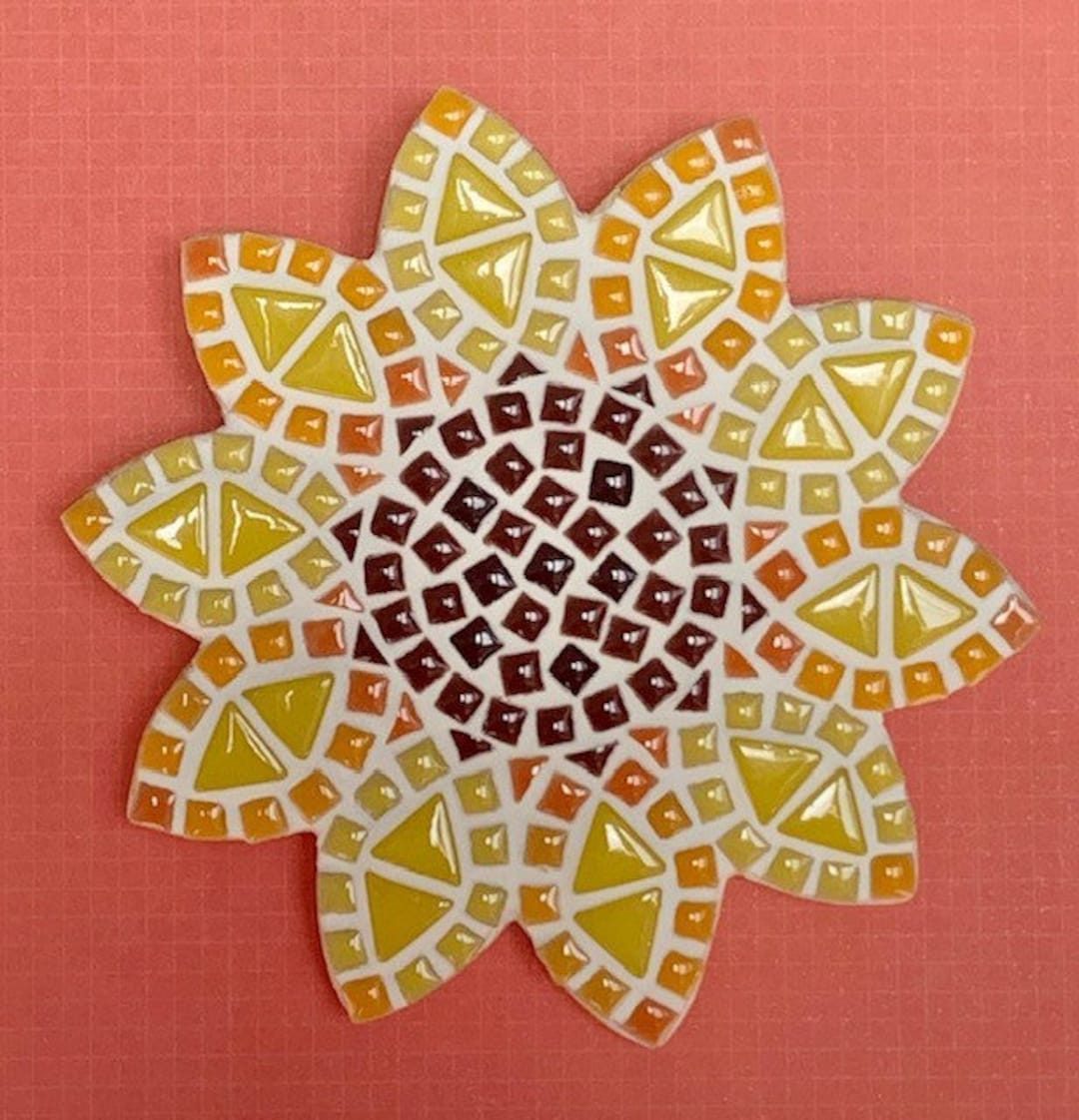 FREE POSTAGE Sunflower Mosaic Kit – DIY Beginners Craft, No Cutting ...