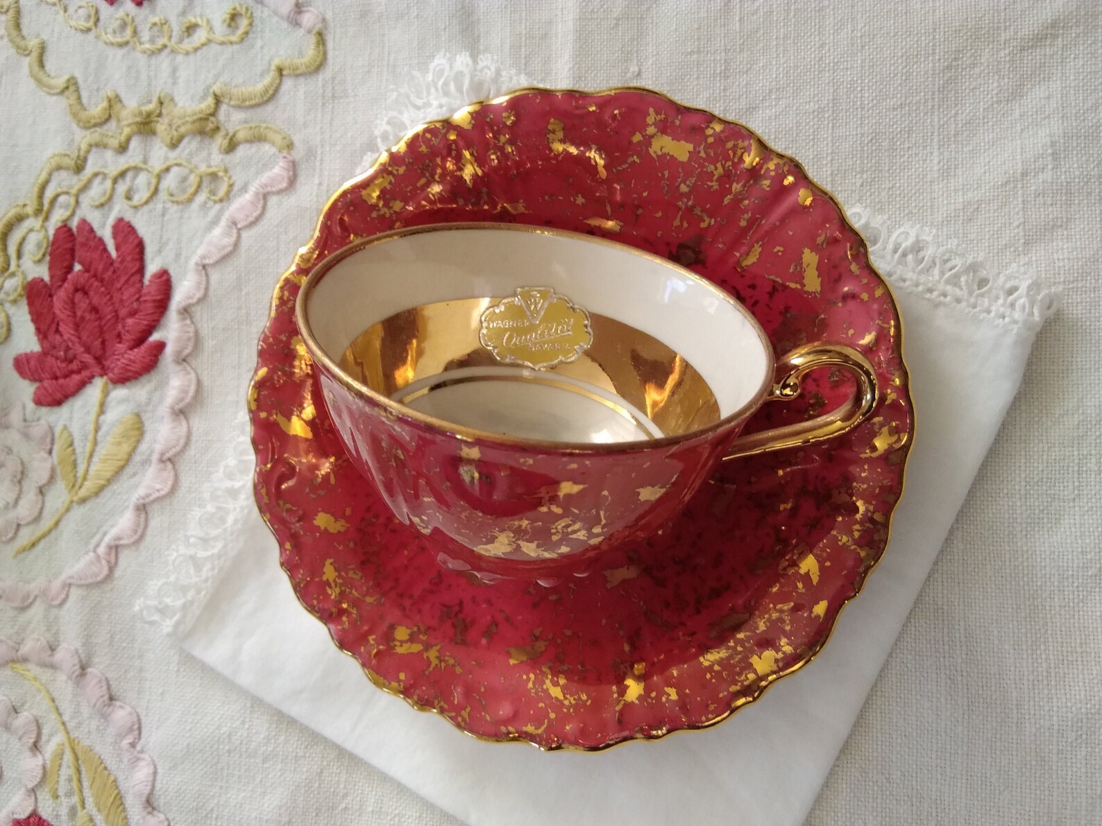 Vintage German 'wagner Qualitat Bavaria' Gilded Dark - Etsy