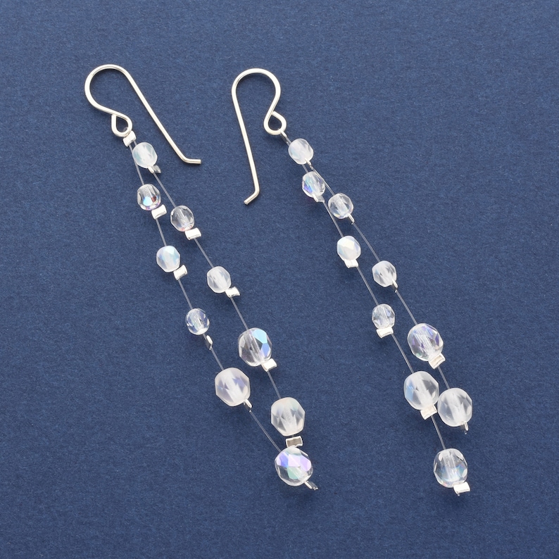 Long Beaded Waterfall Earrings, Handmade Nature Inspired Jewelry ...