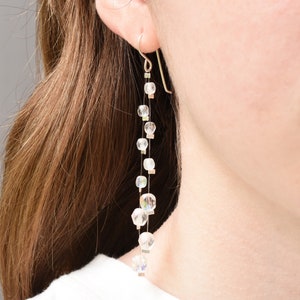 Long Beaded Waterfall Earrings, Handmade Nature Inspired Jewelry ...