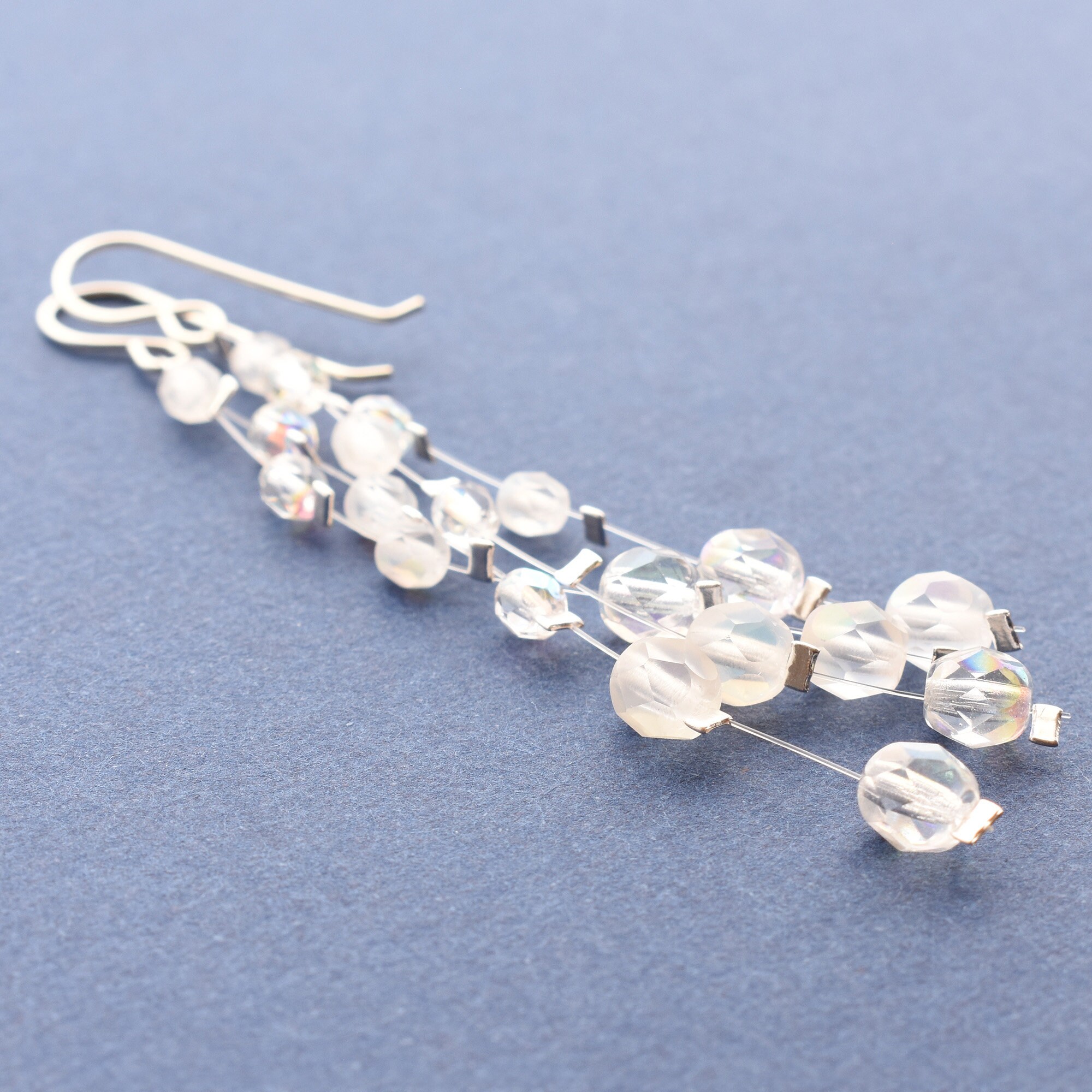 Long Beaded Waterfall Earrings, Handmade Nature Inspired Jewelry ...