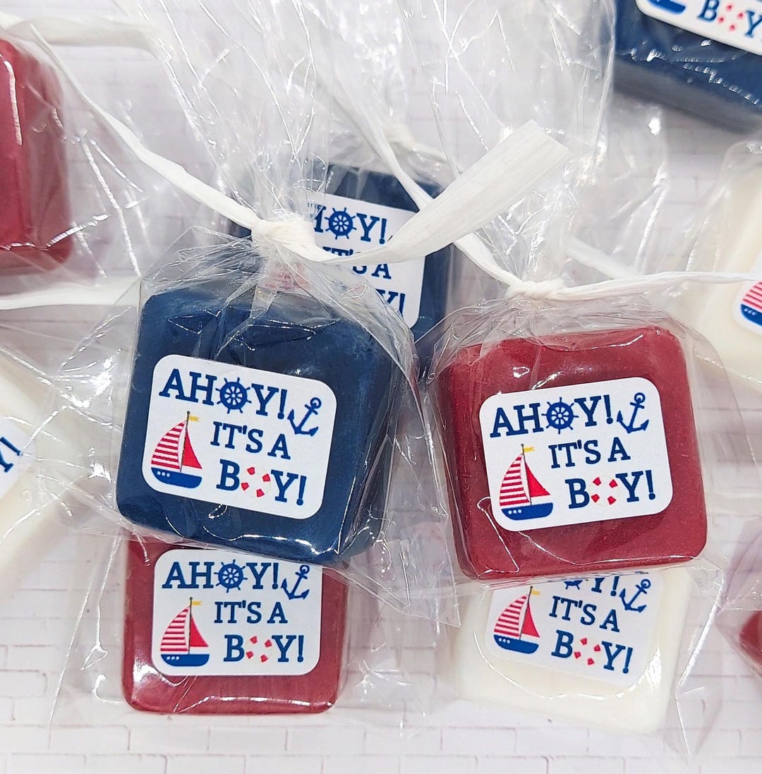 Ahoy Its a Boy Baby Shower, Mini Soaps, Nautical Baby Shower, Boy, Red ...