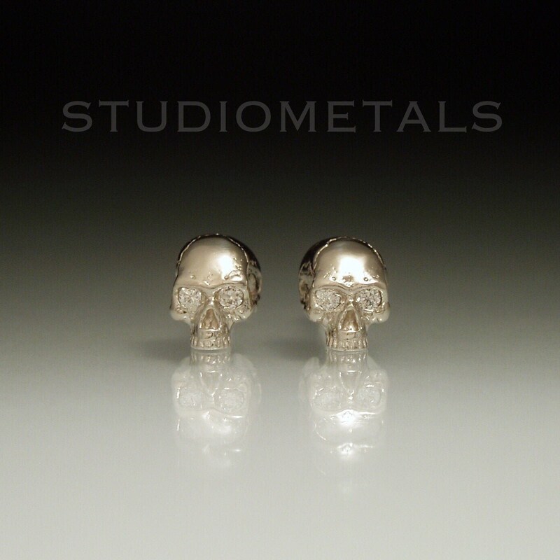 Skull Stud Earrings - Etsy