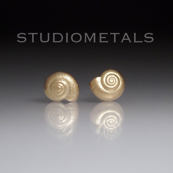 Gold Spiral Shell Earrings - Etsy