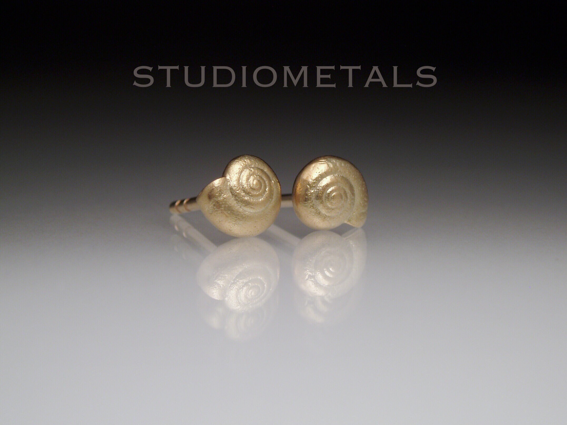 Handmade Gold Spiral Snail Shell Earrings: Nature Lover Gift, Solid 14K ...