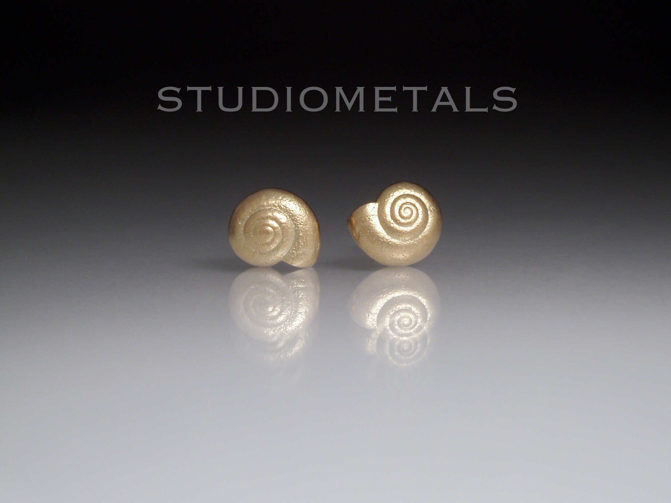 Handmade Gold Spiral Snail Shell Earrings: Nature Lover Gift, Solid 14K ...