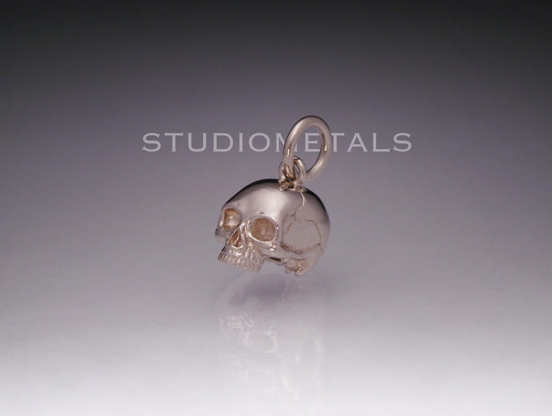 Jawless Skull Pendant, Gold Half Skull Pendant, Solid 14K Gold, Jawless ...