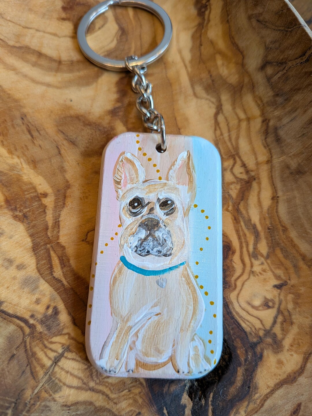 French Bulldog Keychain, Frenchie Mom Gift , French Bulldog Portrait - Etsy
