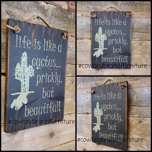 Lookin' Sharp Wooden Sign Cactus Quote Cactus Sign | Etsy