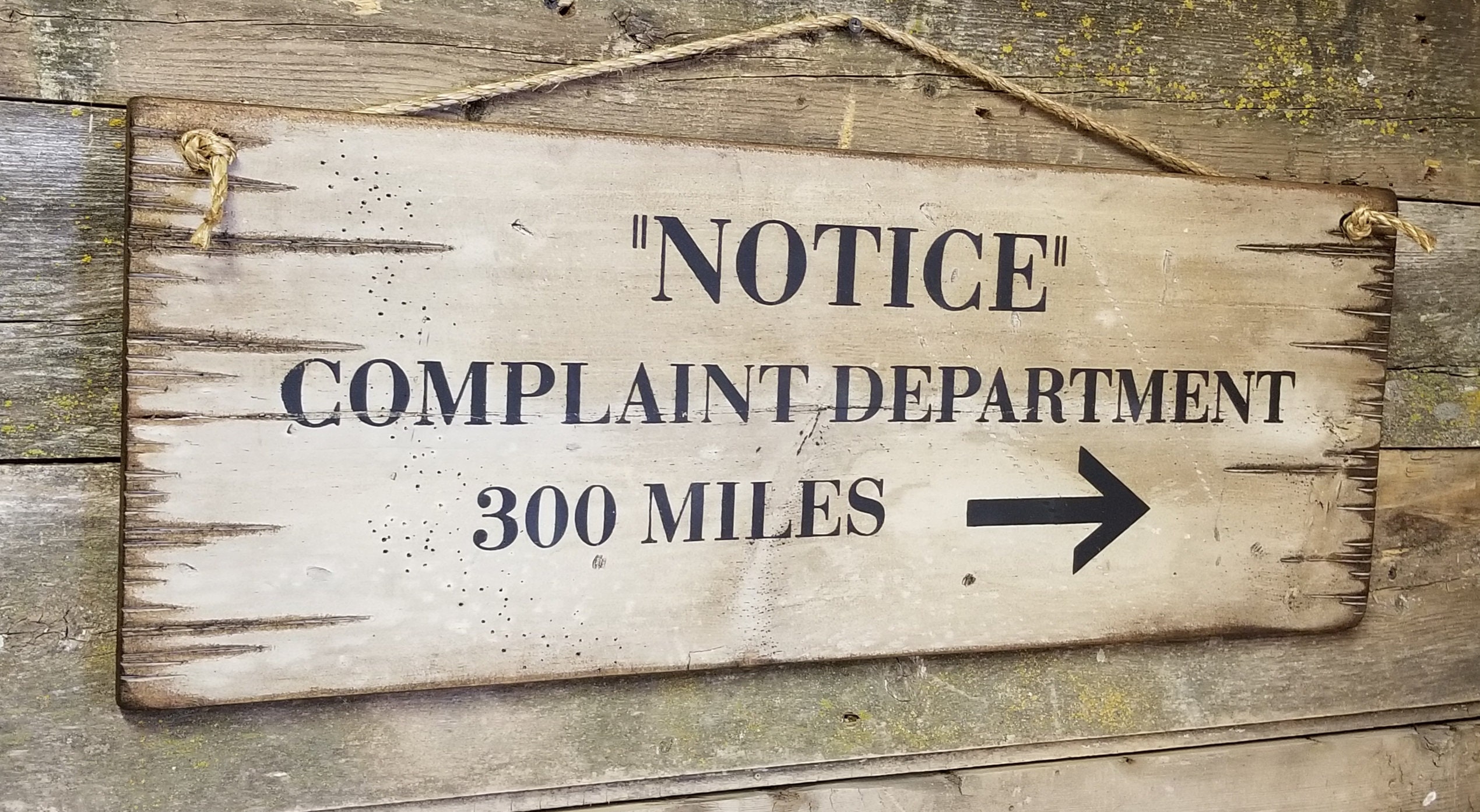 Notice Complaint Department 300 Miles Humorous Wooden | Etsy