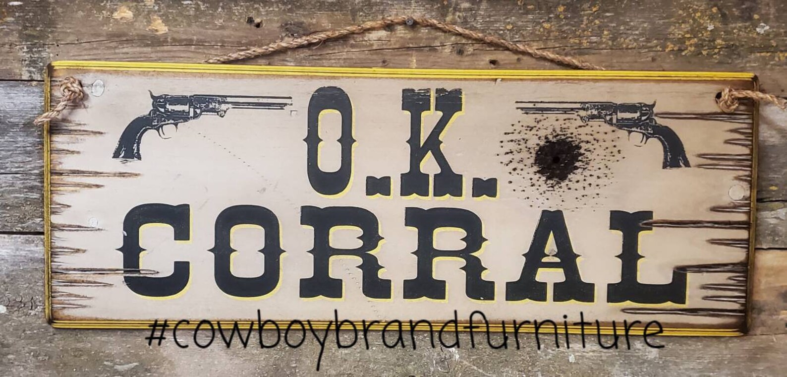 OK Corral Western Antiqued Wooden Sign | Etsy