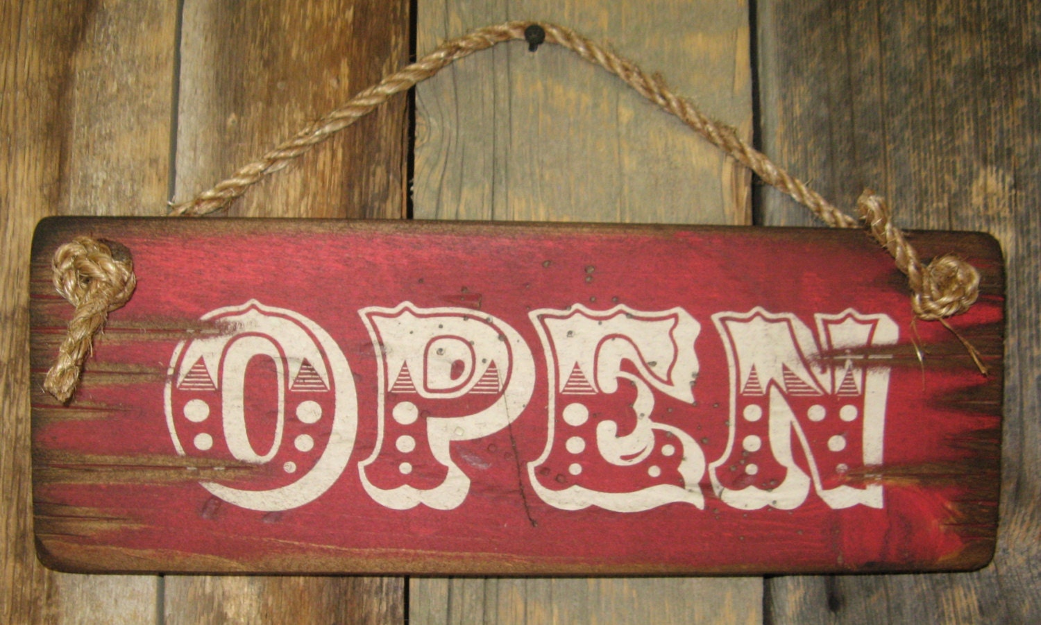 Open and Closed Sign Set Western Antiqued Wooden Signs | Etsy