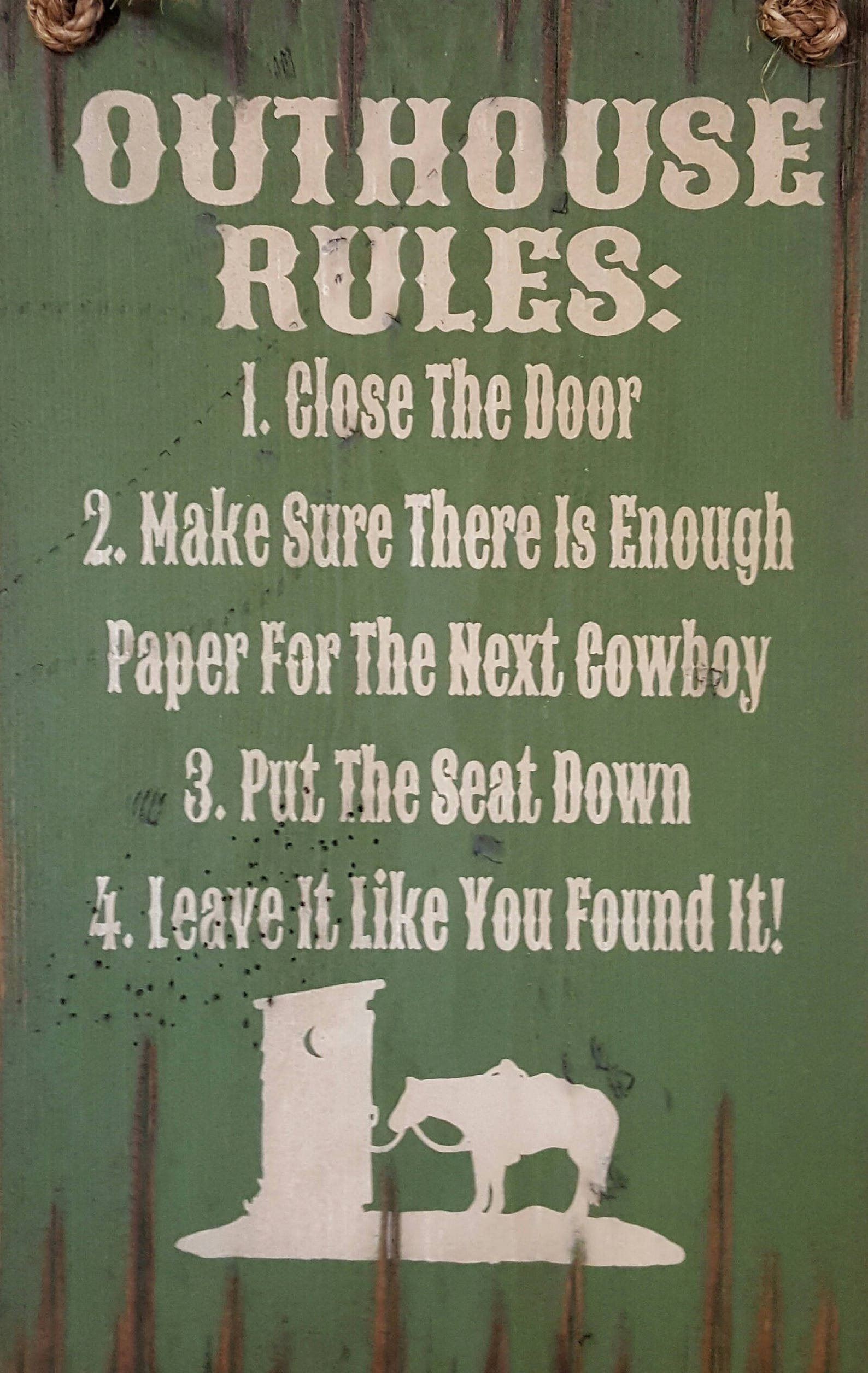 Outhouse Rules Humorous Western Antiqued Wooden Sign - Etsy