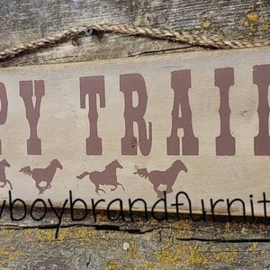 Happy Trails, Western, Antiqued, Wooden Sign - Etsy