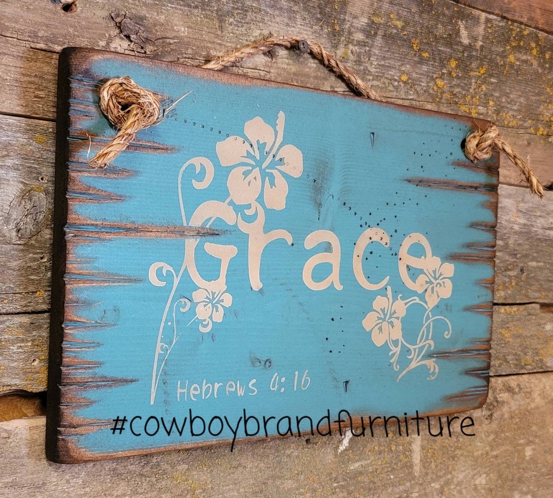 Grace, Hebrews 4,16, Wooden, Antiqued, Bible Verse Sign - Etsy
