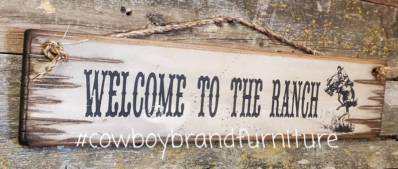 Welcome to the Ranch Western Antiqued Wooden Sign - Etsy