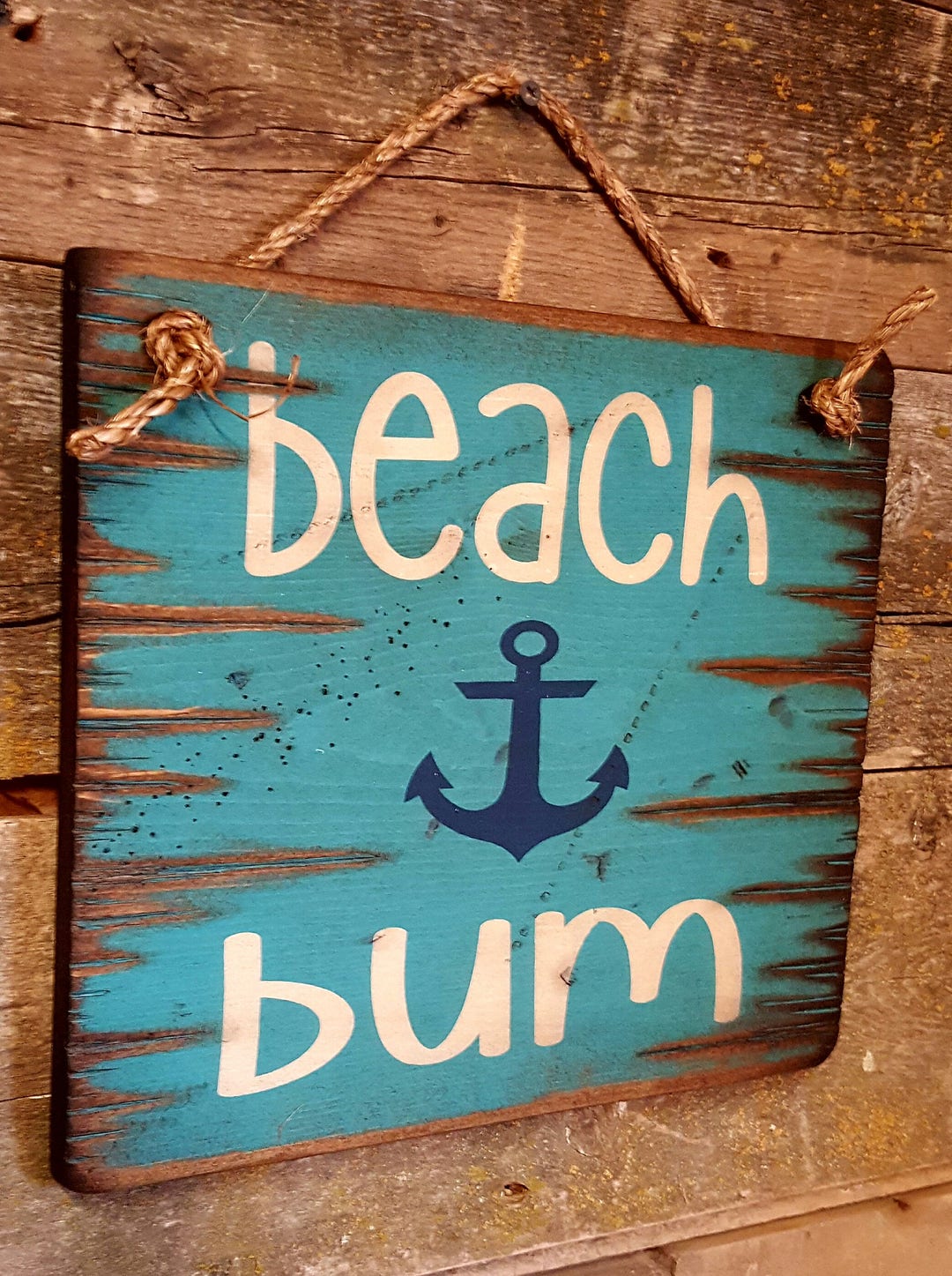 Beach Bum, Rustic, Antiqued, Beach, Western, Wooden Sign - Etsy