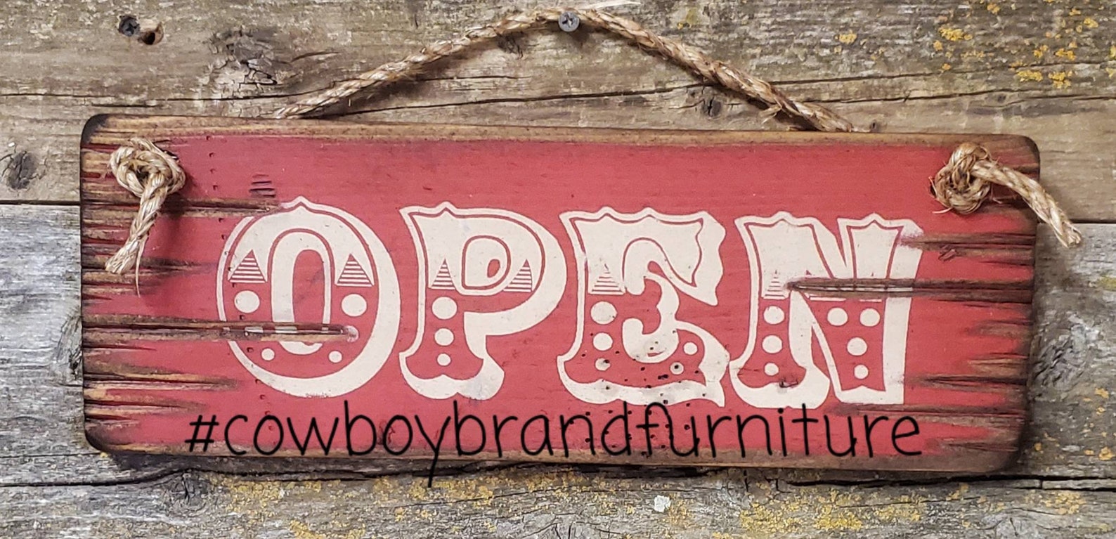 Open and Closed Sign Set Western Antiqued Wooden Signs - Etsy