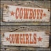 Cowboys-cowgirls Western Bathroom Wooden Signs - Etsy