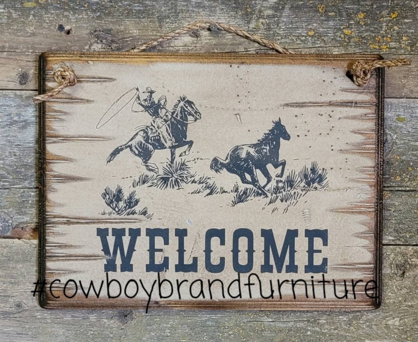 Welcome, Western, Antiqued, Wooden Sign - Etsy