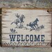 Welcome, Western, Antiqued, Wooden Sign - Etsy