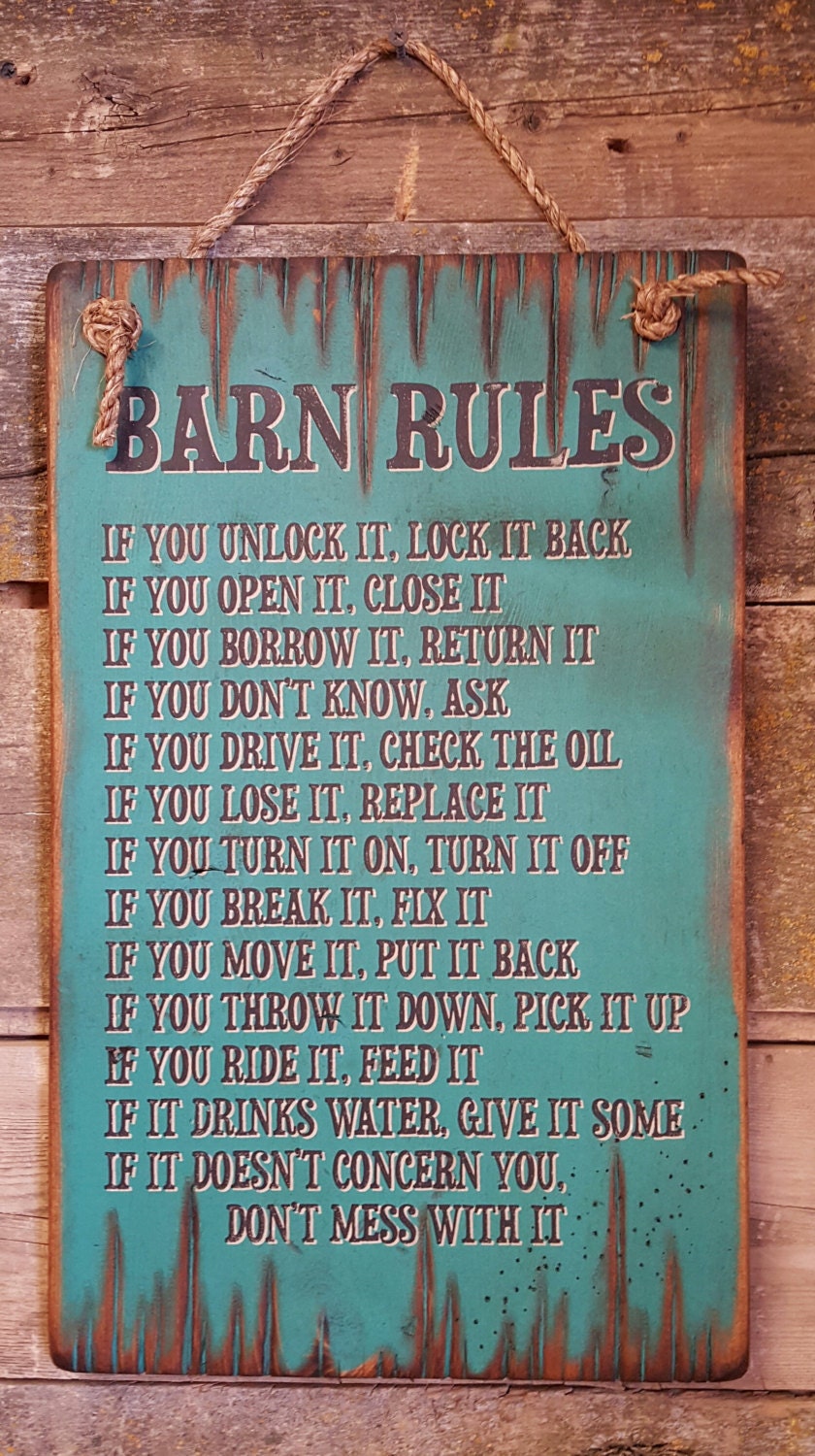 Printable Barn Rules - Printable Word Searches