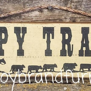Happy Trails, Western, Antiqued Sign - Etsy