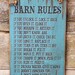 Barn Rules, Rustic, Western, Antiqued, Wooden Sign - Etsy