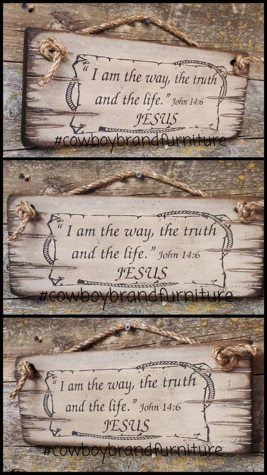 I Am the Way, the Truth and the Life, John 14:6, Antiqued, Wooden ...
