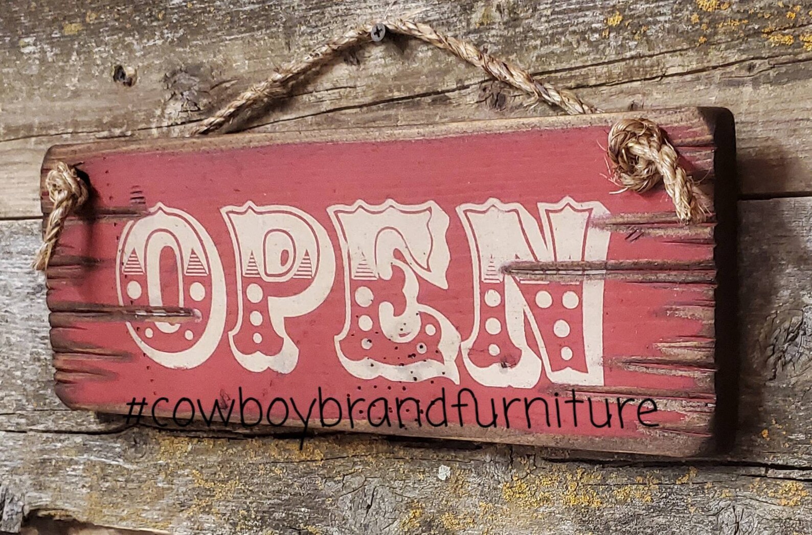 Open and Closed Sign Set Western Antiqued Wooden Signs | Etsy