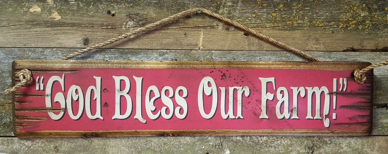 God Bless Our Farm, Western, Antiqued, Rustic, Wooden Sign - Etsy