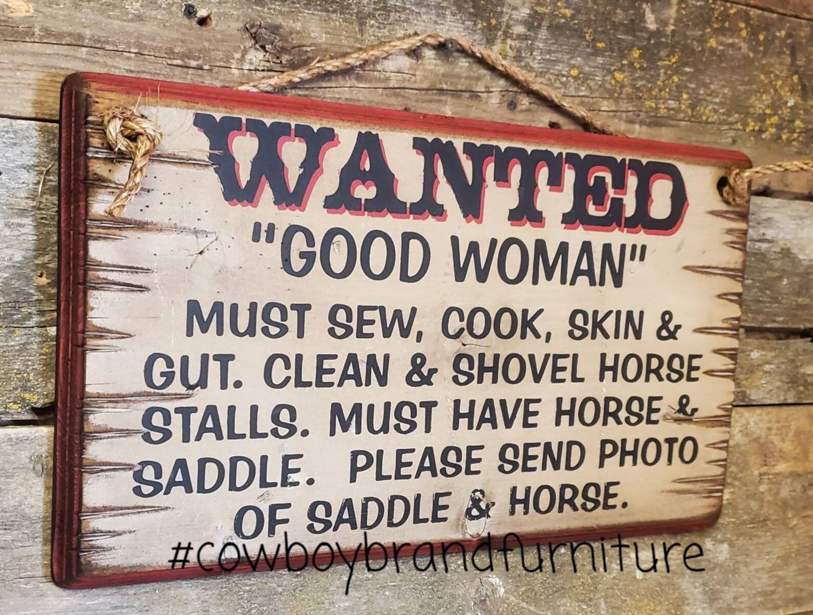 Wanted: Good Woman, Humorous, Western, Antiqued, Rustic, Vintage ...