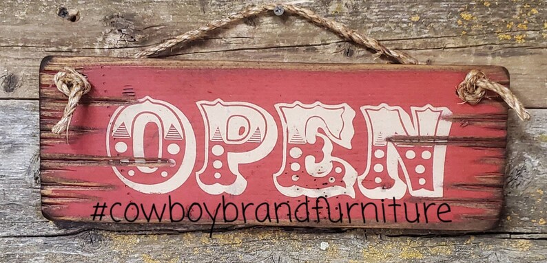 Large Open and Closed Wooden Sign Set, Western, Antiqued, Sign - Etsy
