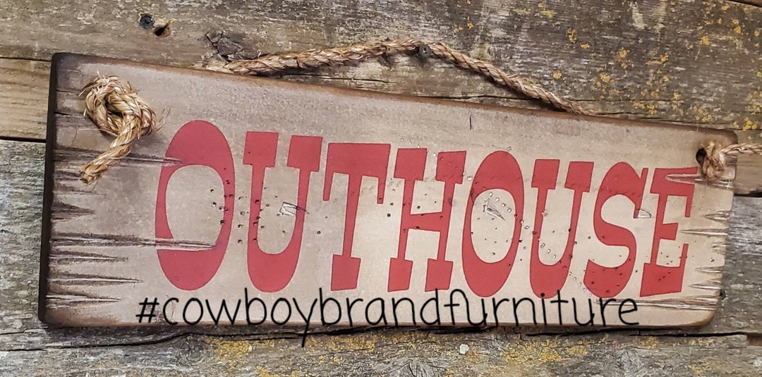 Outhouse, Antiqued, Wooden Sign - Etsy