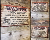 Wanted: Good Woman Humorous Western Antiqued Rustic - Etsy