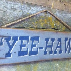Yee-haw Western Antiqued Wooden Sign | Etsy