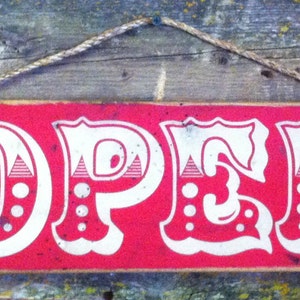 Large Open Sign Wooden Western Antiqued Sign | Etsy