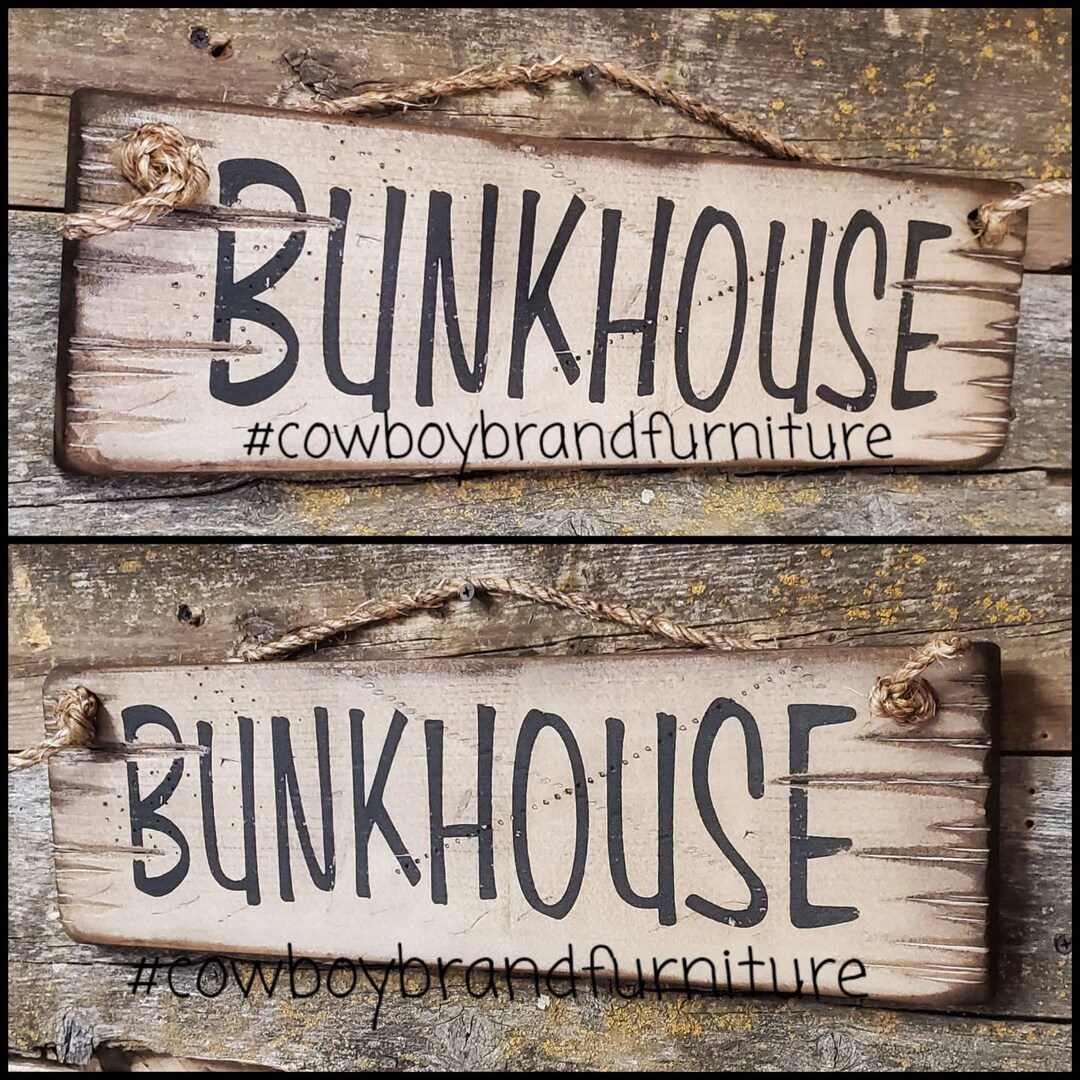 Bunkhouse, Western, Wooden, Antiqued Sign - Etsy