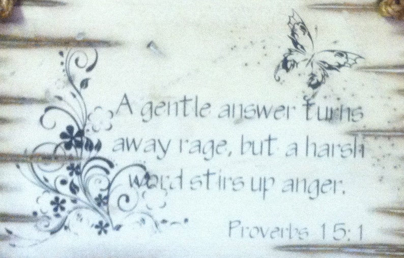 Proverbs 15 1, A Gentle Answer Turns Way Rage, Western, Antiqued ...