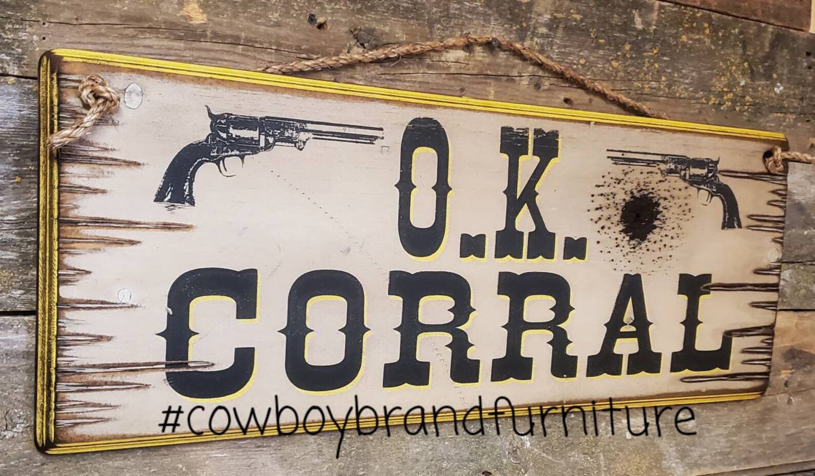 OK Corral Western Antiqued Wooden Sign | Etsy