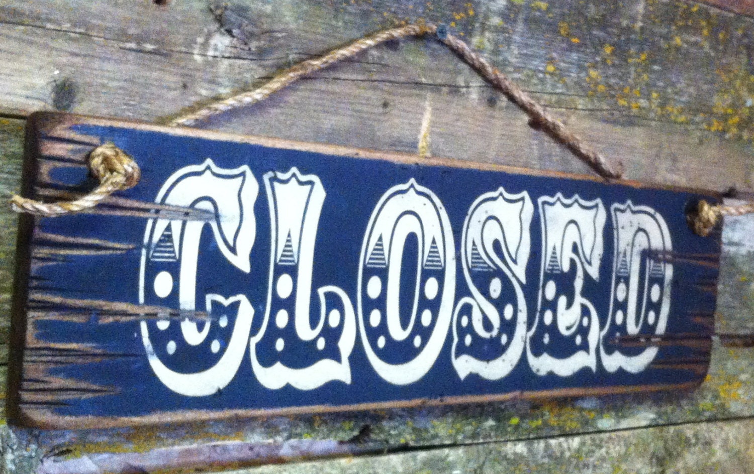 Large Closed Sign Western Antiqued Wooden Sign | Etsy