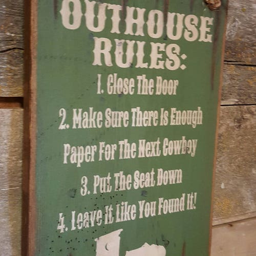 Outhouse Rules Humorous Western Antiqued Wooden Sign - Etsy